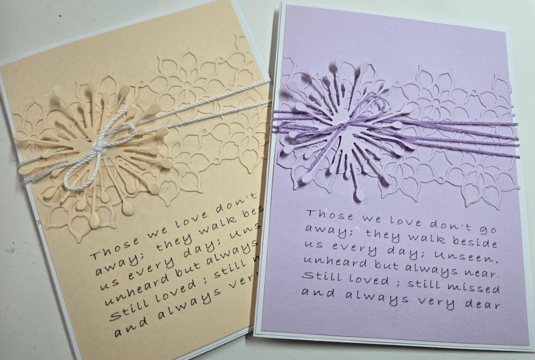 Hand Made Die Cut Sympathy Card. Grief. Mourning a Loss. Bereavement ...