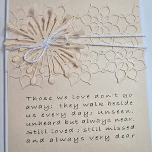 Hand Made Die Cut Sympathy Card. Grief. Mourning a Loss. Bereavement ...