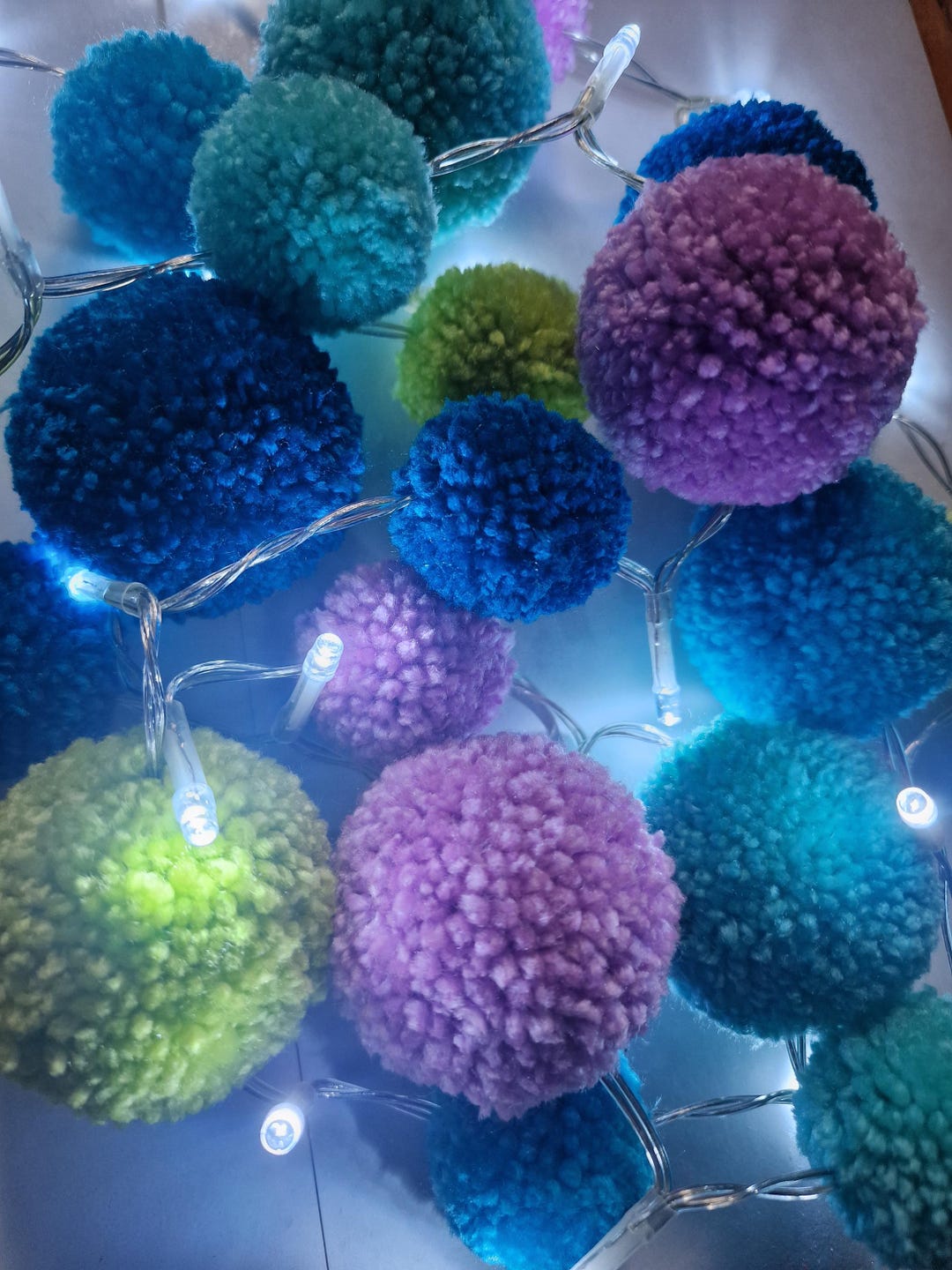Pom Pom Fairy Lights, Pom Poms, Mermaid Colours, Bedroom Lights, LED ...