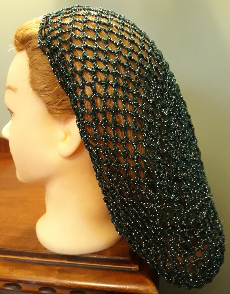 Cotton/Metallic or Pearl Combination Hand made Hair Snood in 3 | Etsy