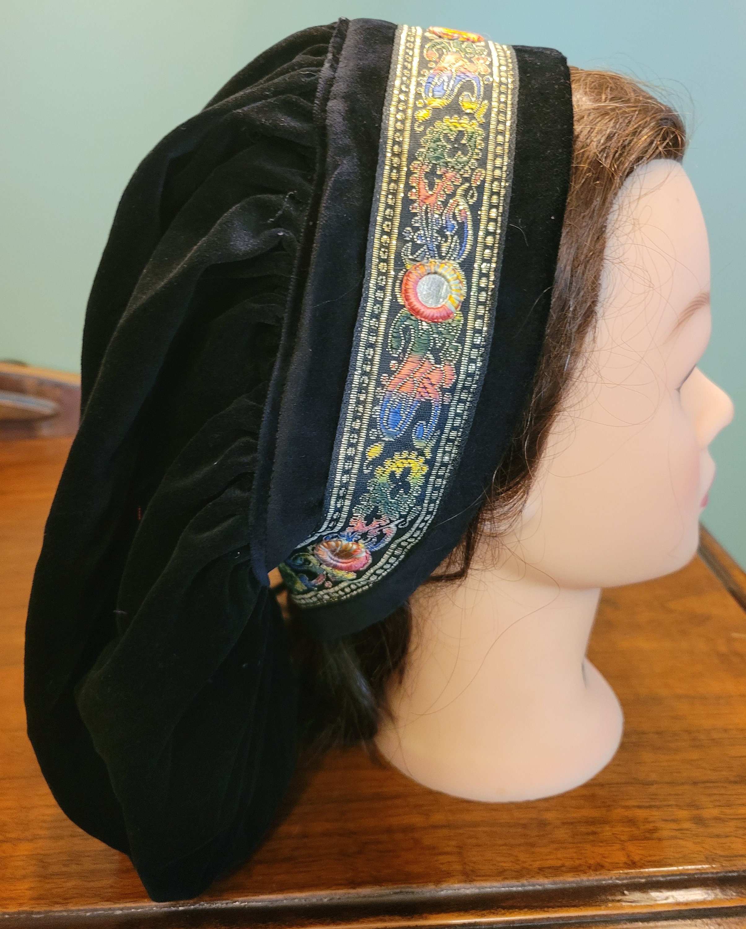 Cotton Velveteen Muffin Hat with Decorative Trim