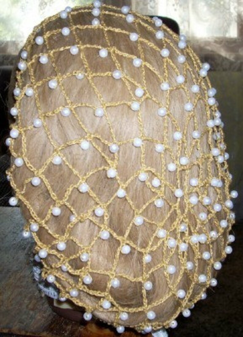 Net Beaded Snood standard 8 Length in Metallic - Etsy