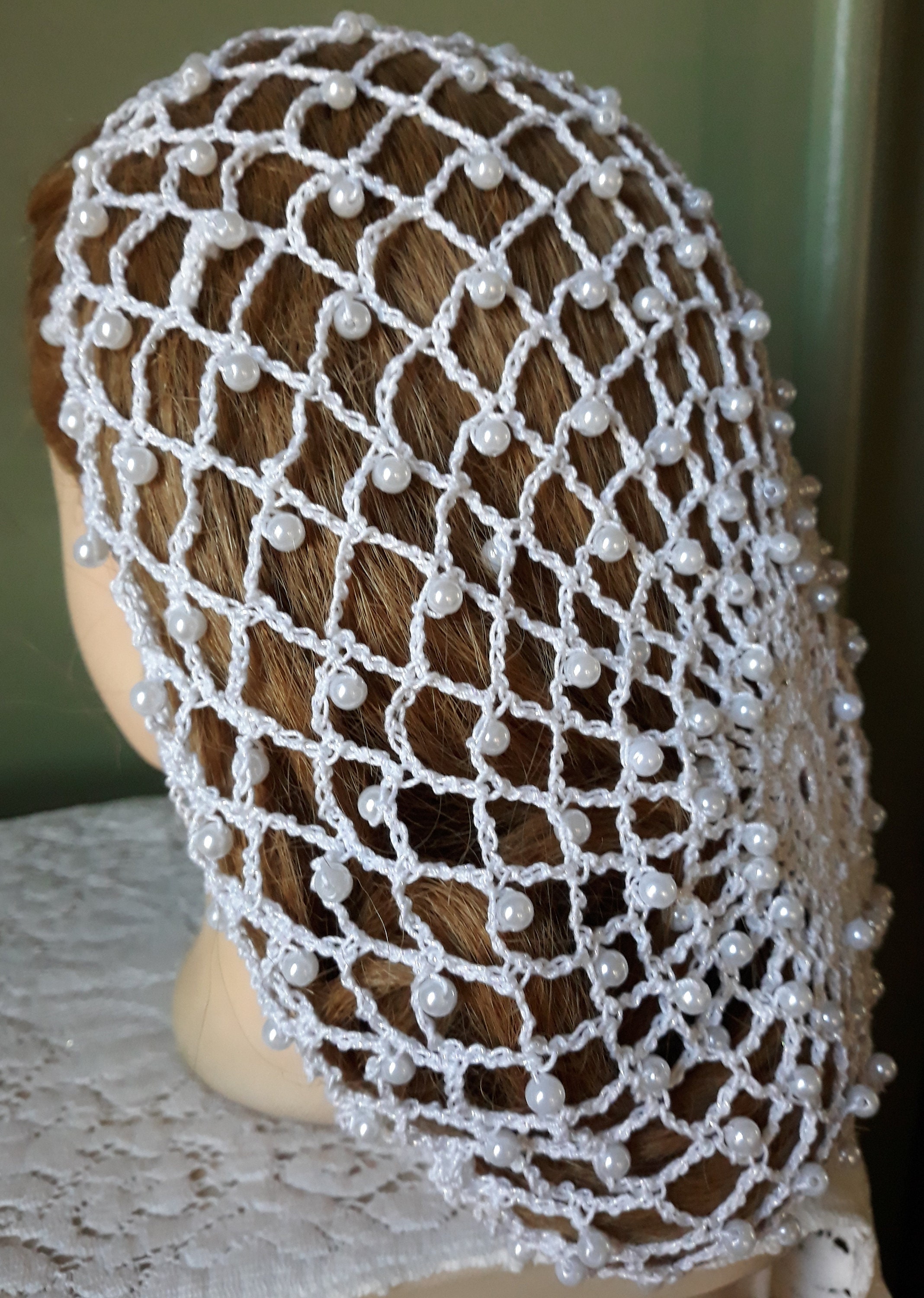 Cinderella Snood Pattern - Beaded Every Row in Metallic Combination thread-Standard 8 Length