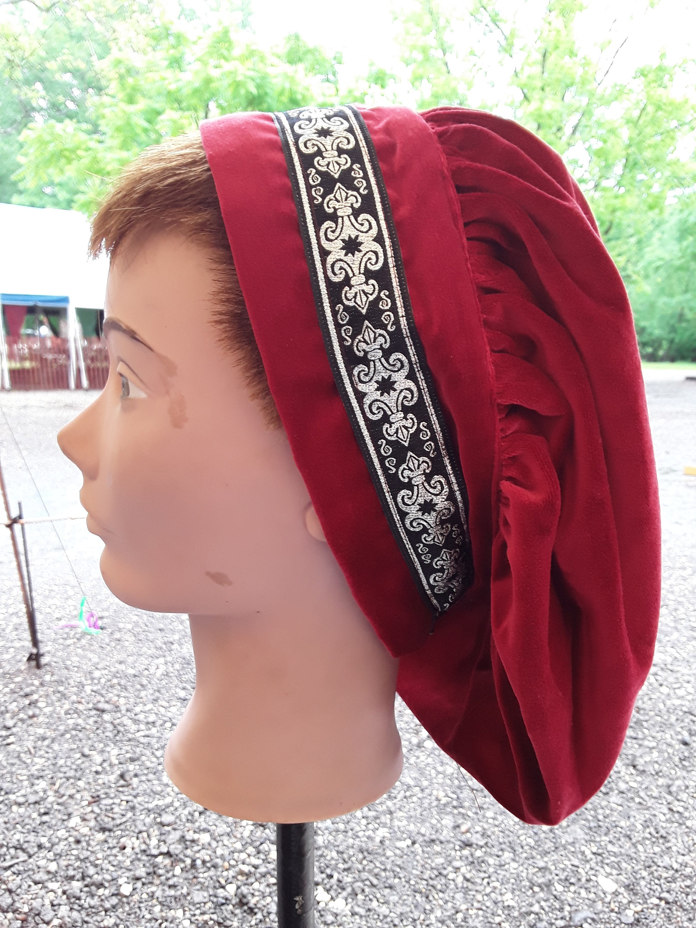 Cotton Velveteen Muffin Hat with Decorative Trim