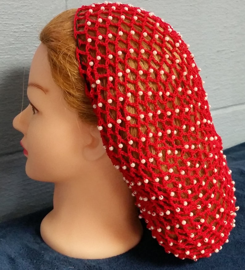Cotton Hand Made Beaded Hair Snood in My Standard - Etsy
