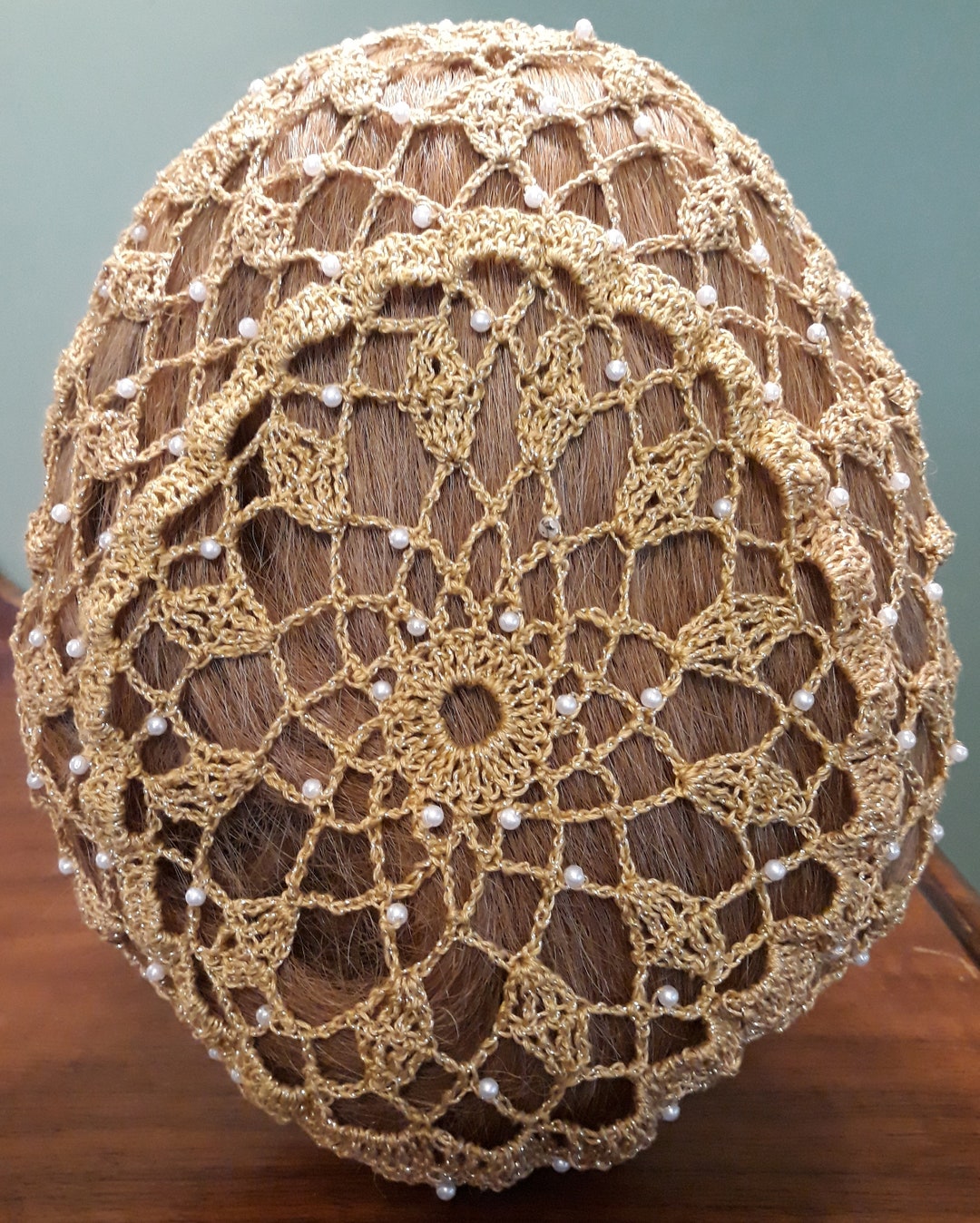 Wheat Cluster Snood - Beaded Alternating Rows in Metallic Combination ...