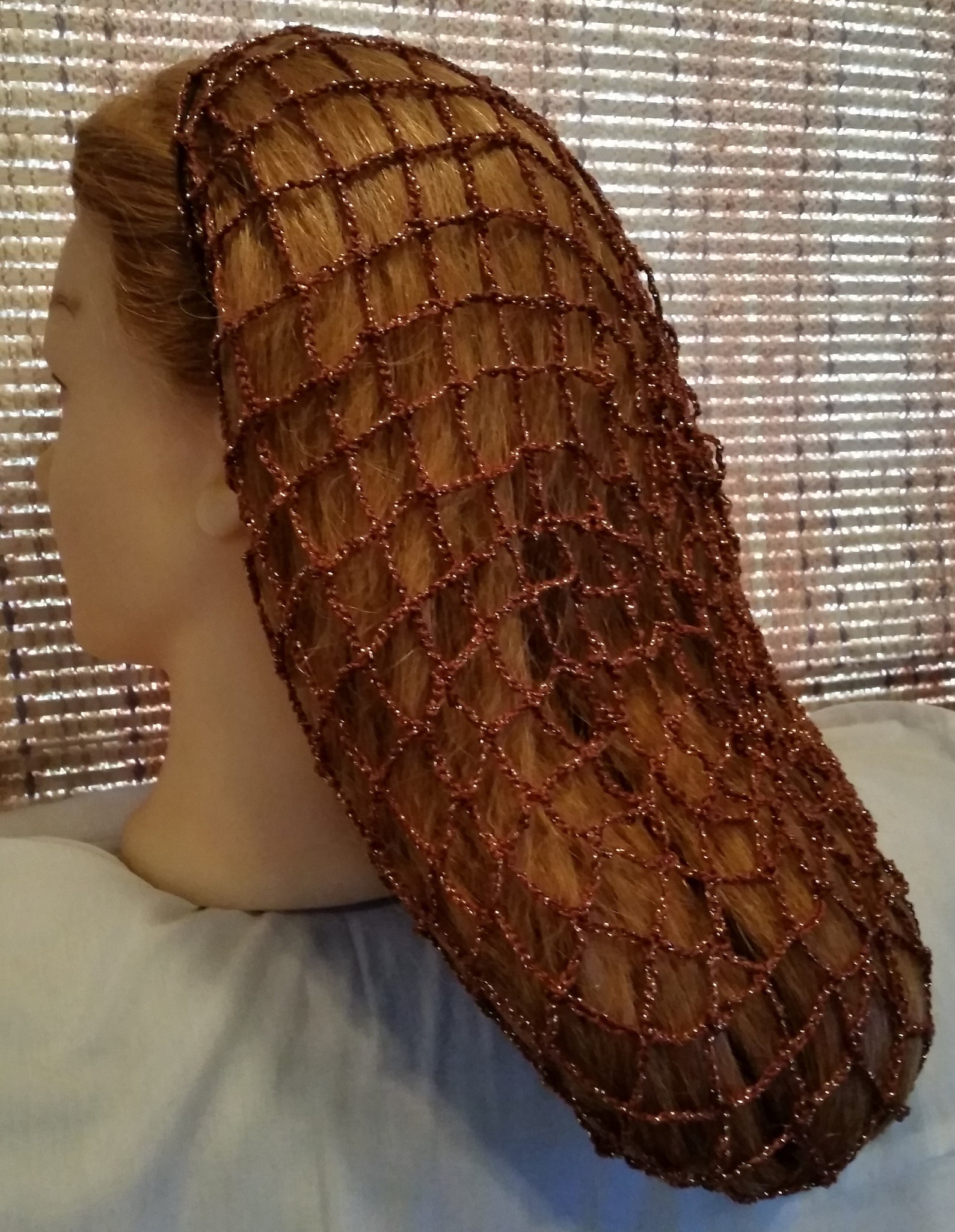 Net Style Hair Snood in Metallic Combination Thread - Etsy