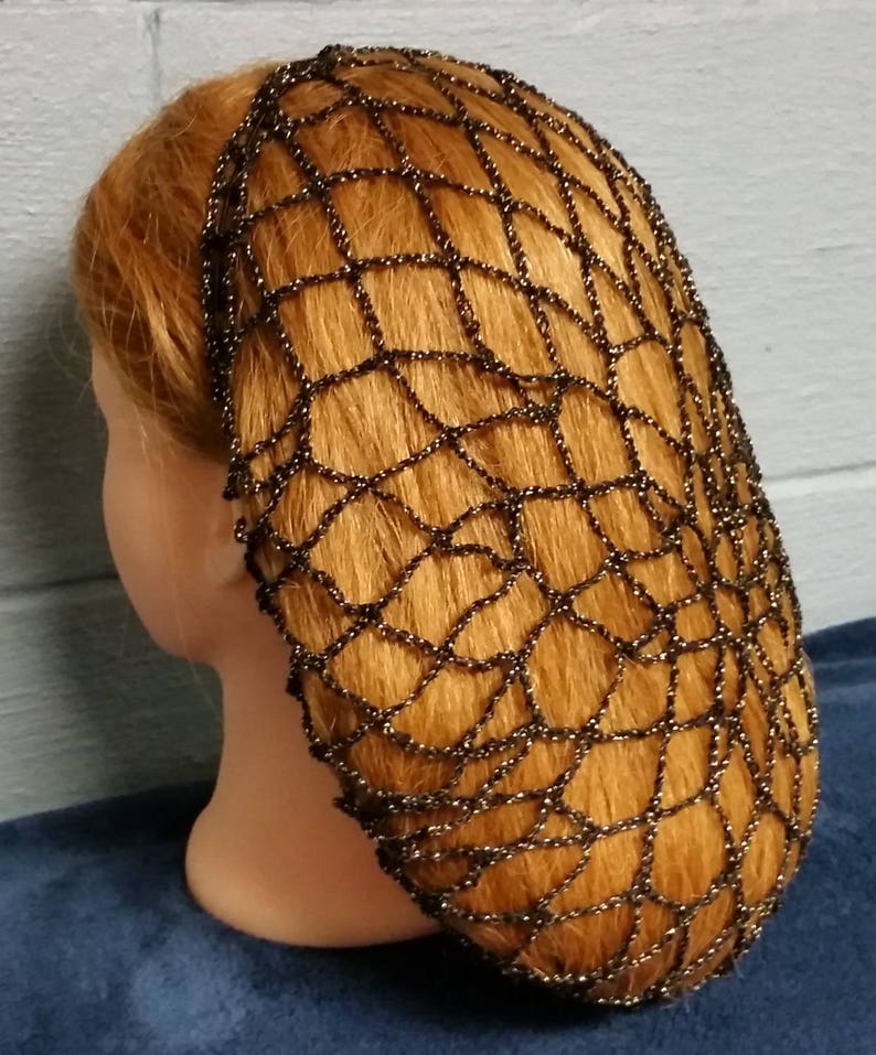 Net Style Hair Snood in Metallic Combination Thread - Etsy