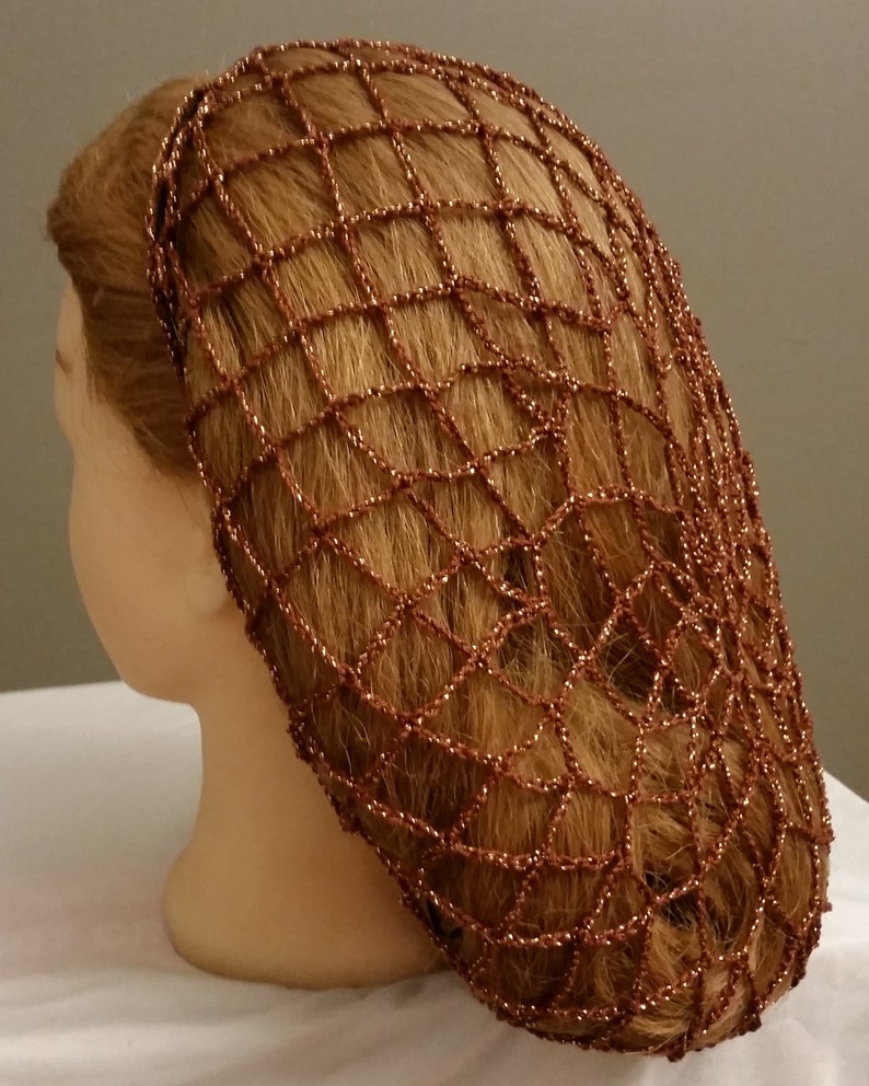 Net Style Hair Snood in Metallic Combination Thread - Etsy
