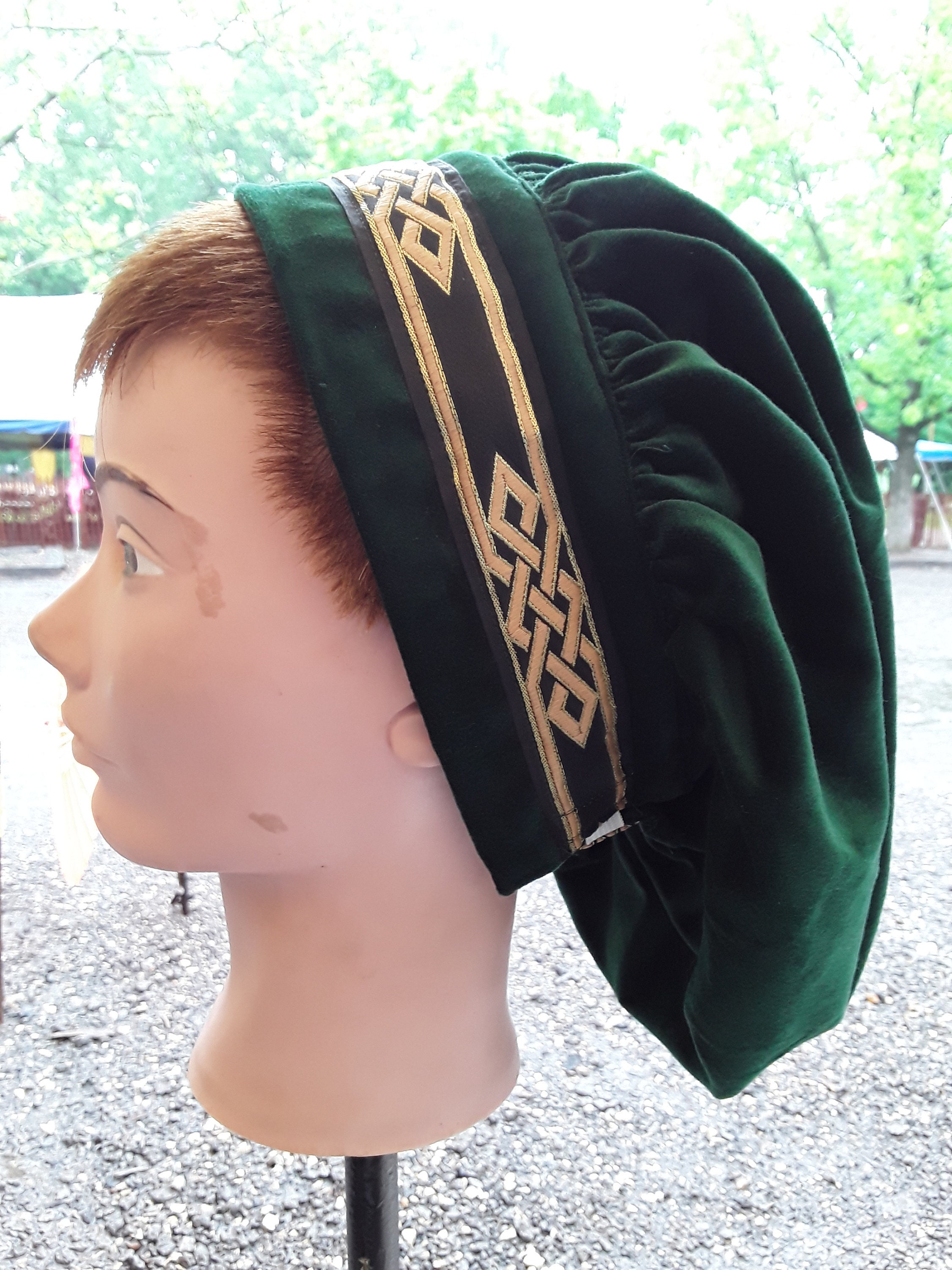 Cotton Velveteen Muffin Hat with Decorative Trim