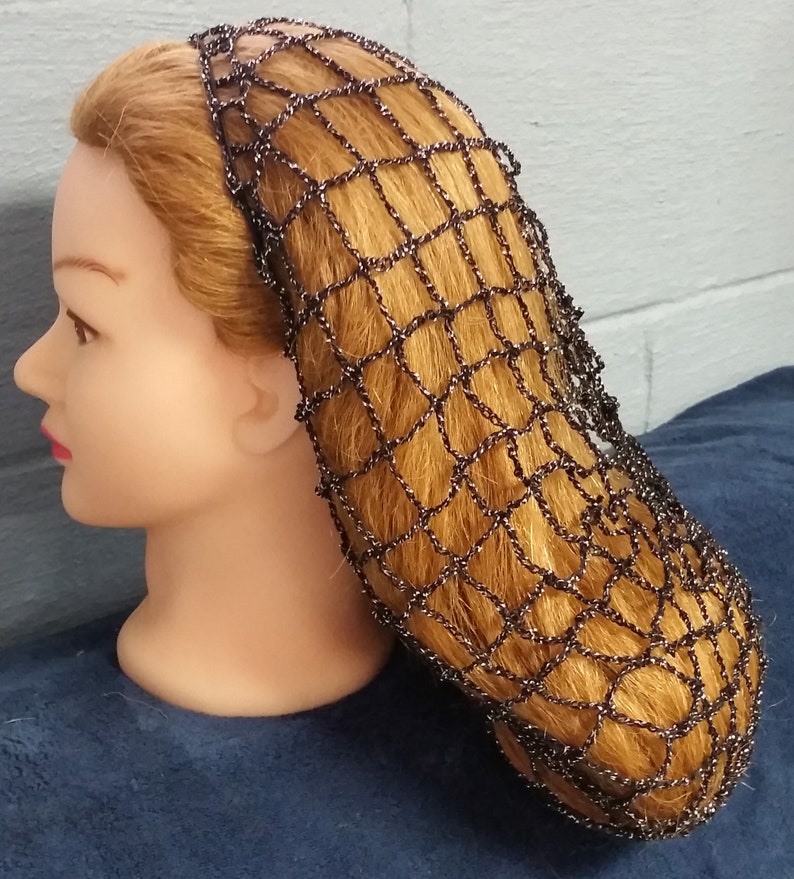 Net Style Hair Snood in Metallic Combination Thread - Etsy