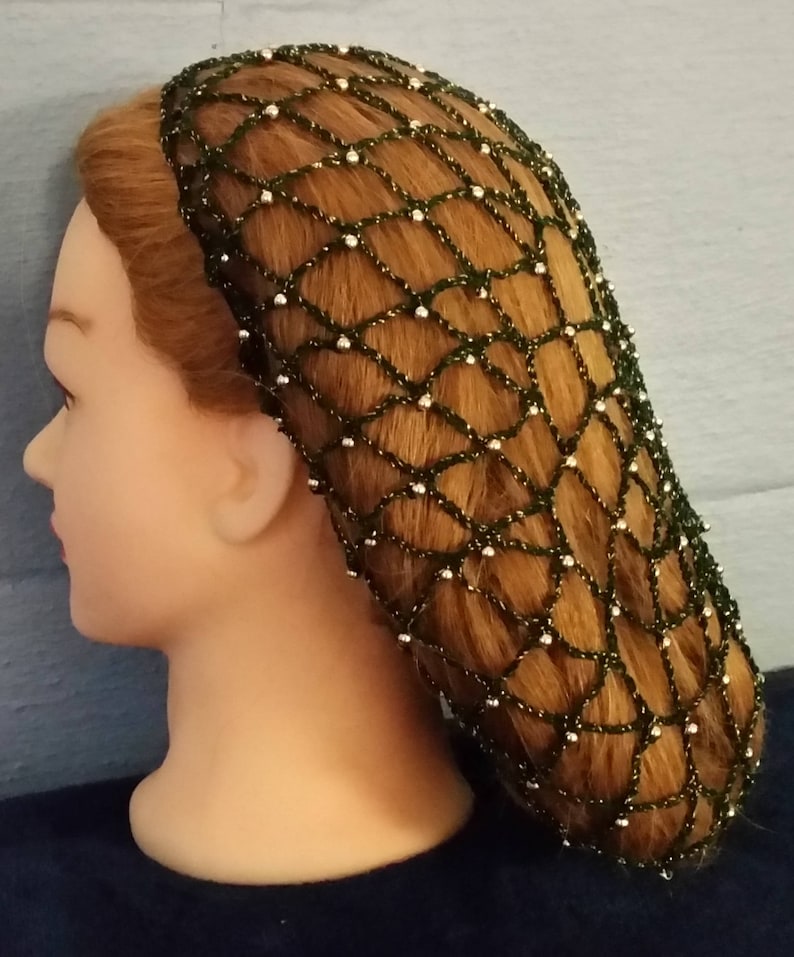 Net Beaded Snood standard 8 Length in Metallic - Etsy