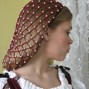 Net Cotton Beaded Hair Snood/ 10" Long - Etsy