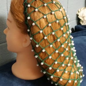 Net Cotton Beaded Hair Snood/ 10" Long - Etsy