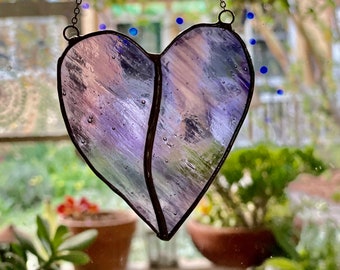 Stained Glass Purple Heart - Etsy