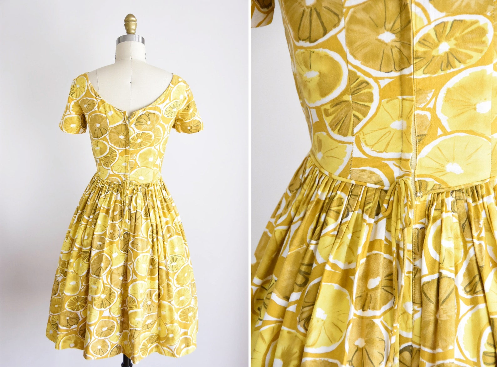 1950s Lemonade Dress/ Vintage 50s Novelty Daydress/ Sa'bett of ...