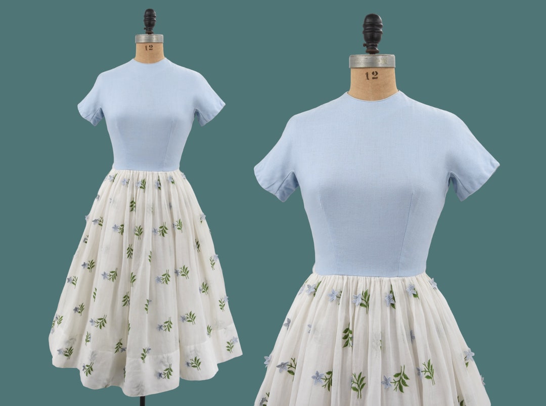 1956s Ms. Blue Sky Dress - Etsy