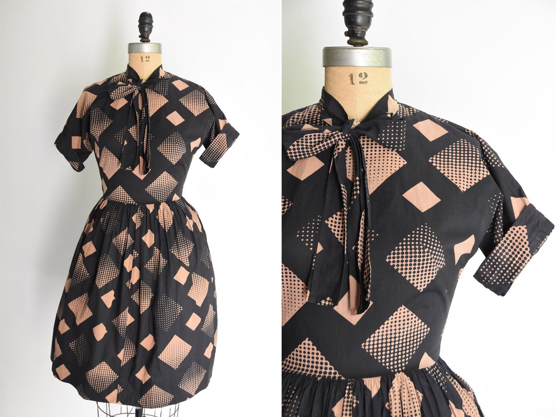 1950s Gradient Geometry Dress - Etsy