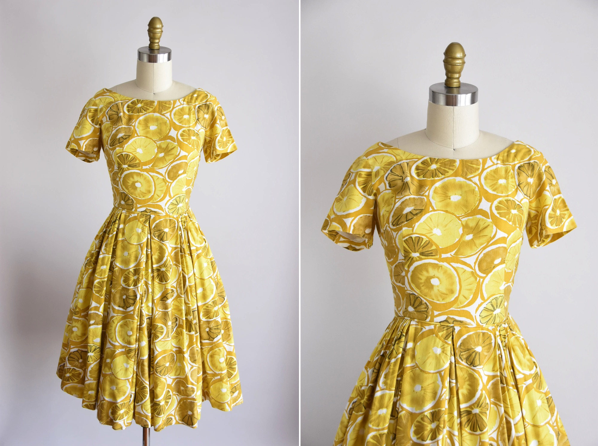 1950s Lemonade Dress/ Vintage 50s Novelty Daydress/ | Etsy