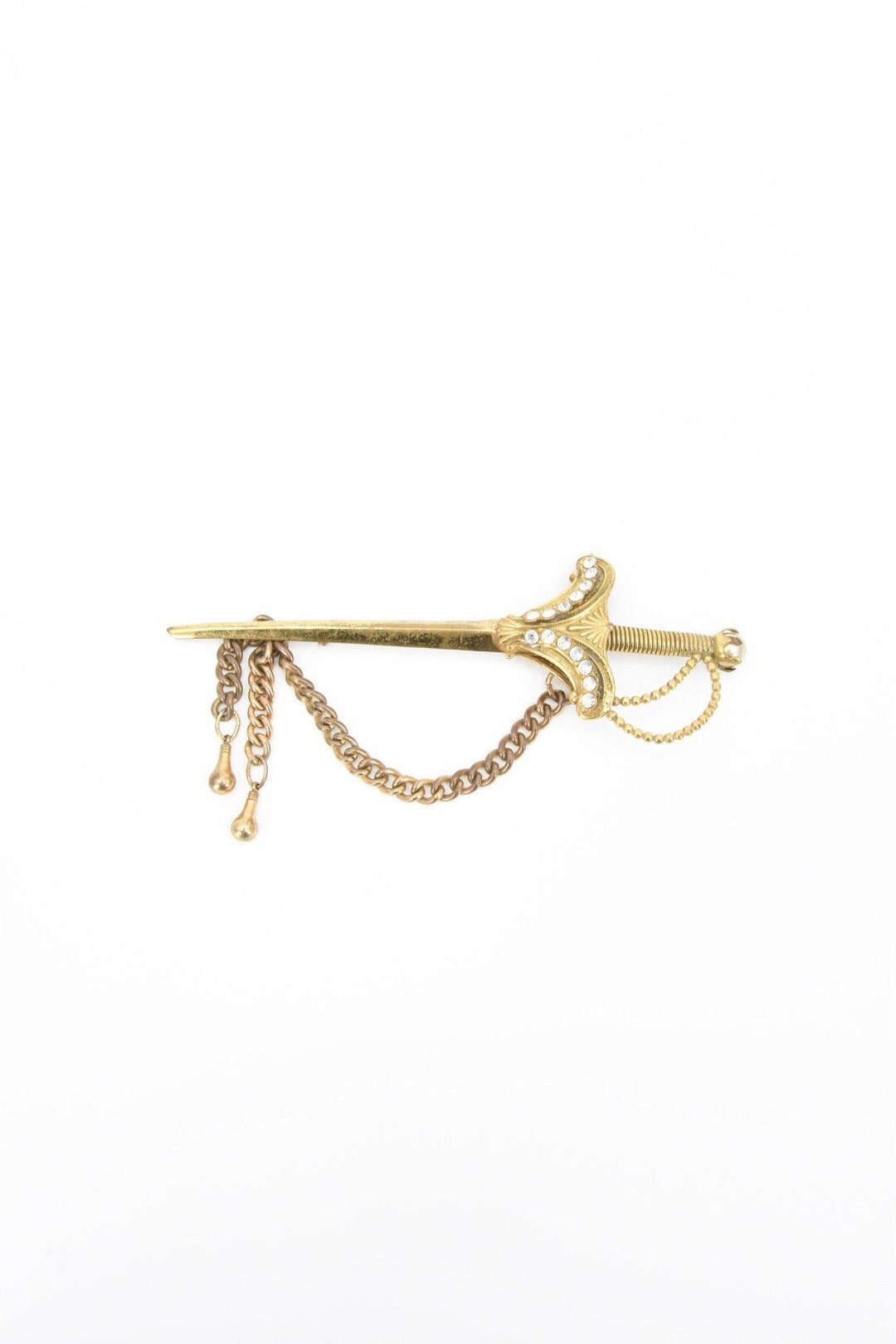 1940s Dagger Through Heart Brooch - Etsy
