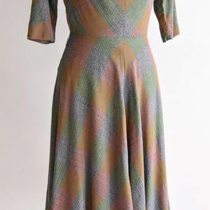 1950s Plaid Friday Dress / Vintage 50s Plaid Dress/ Dede Johnson Cotton ...