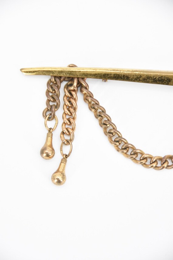 1940s Dagger Through Heart brooch - Gem