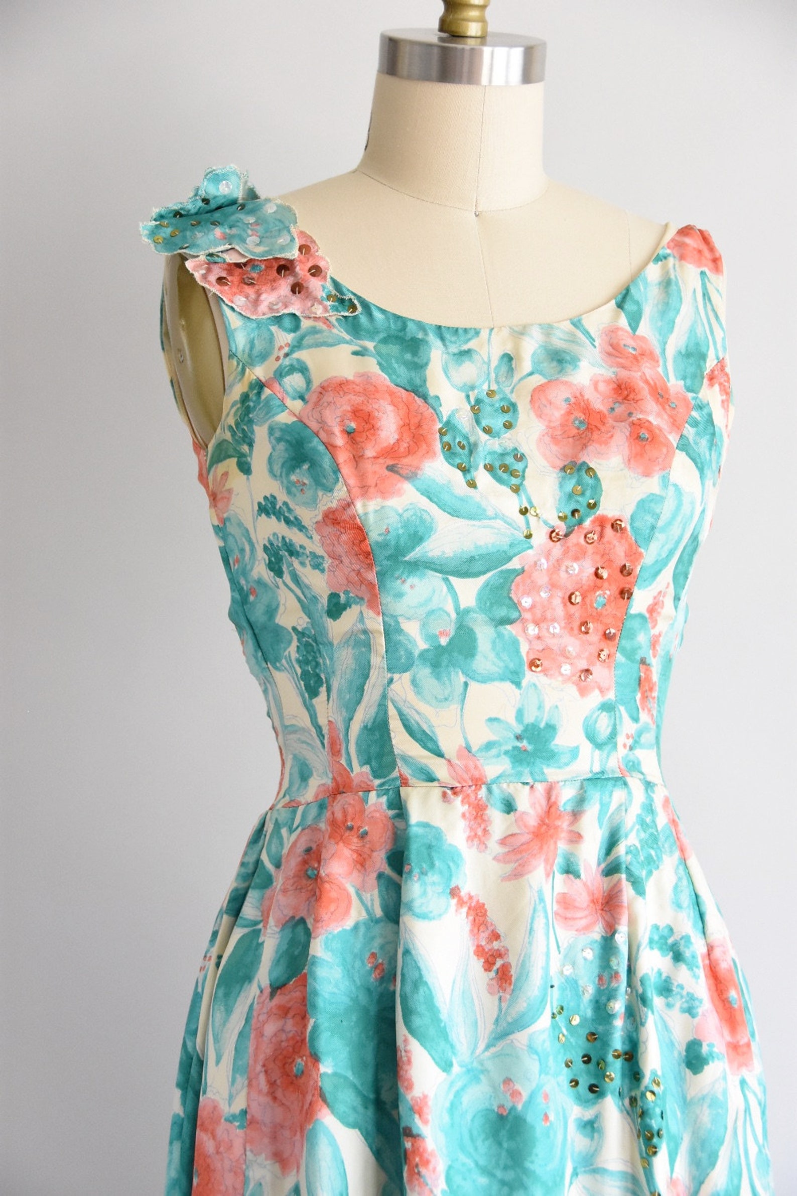 1960s the Flower Fields Dress/ Vintage 60s Floral Gown/ Silk | Etsy