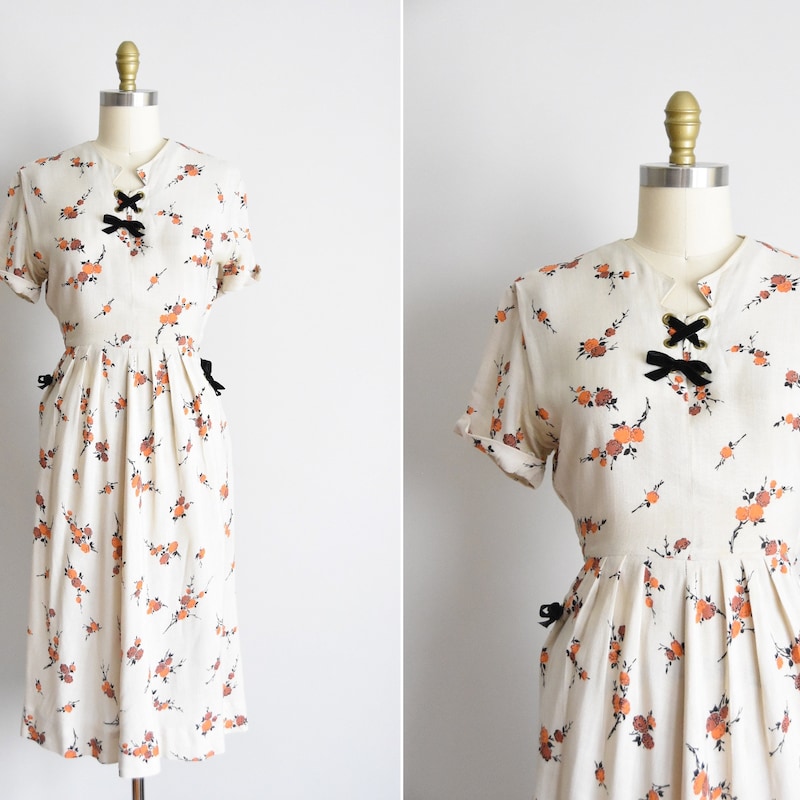 1940s Floral Dress - Etsy