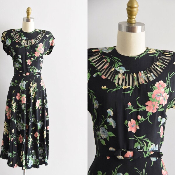 1940s Floral Dress - Etsy