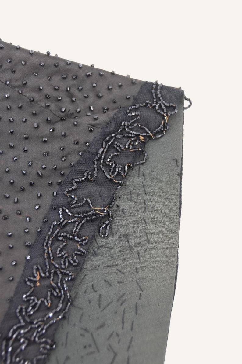 Antique LT Victorian Mourning Shawl - Etsy