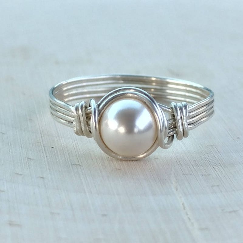 Wire Wrap Pearl Ring - Etsy