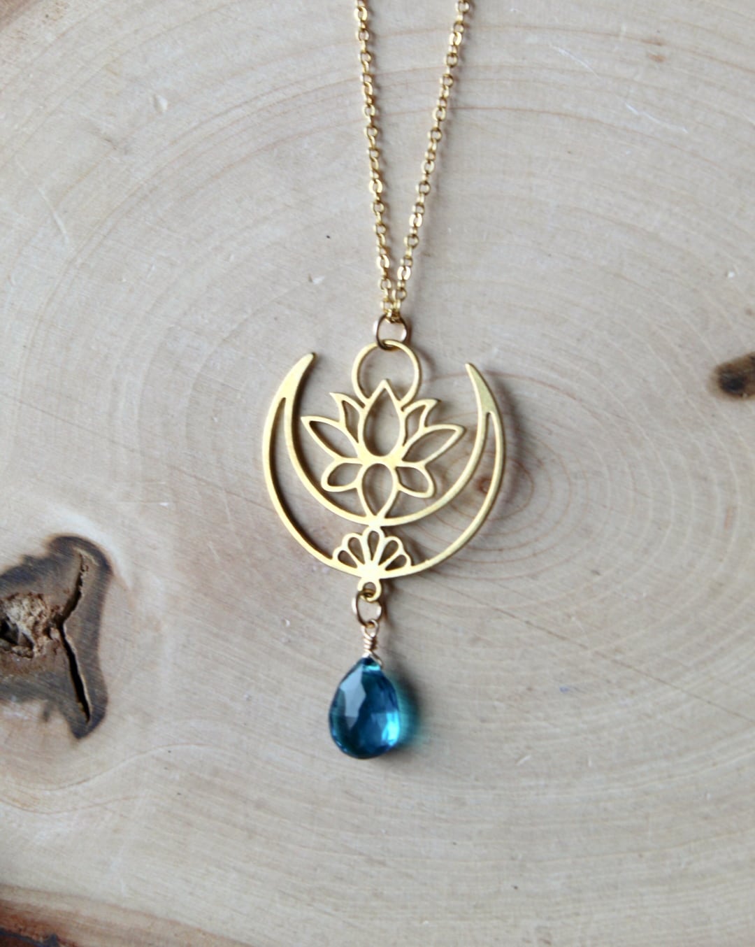 Lotus Necklace for Women, Lotus Flower Jewelry, Lotus Flower Moon ...