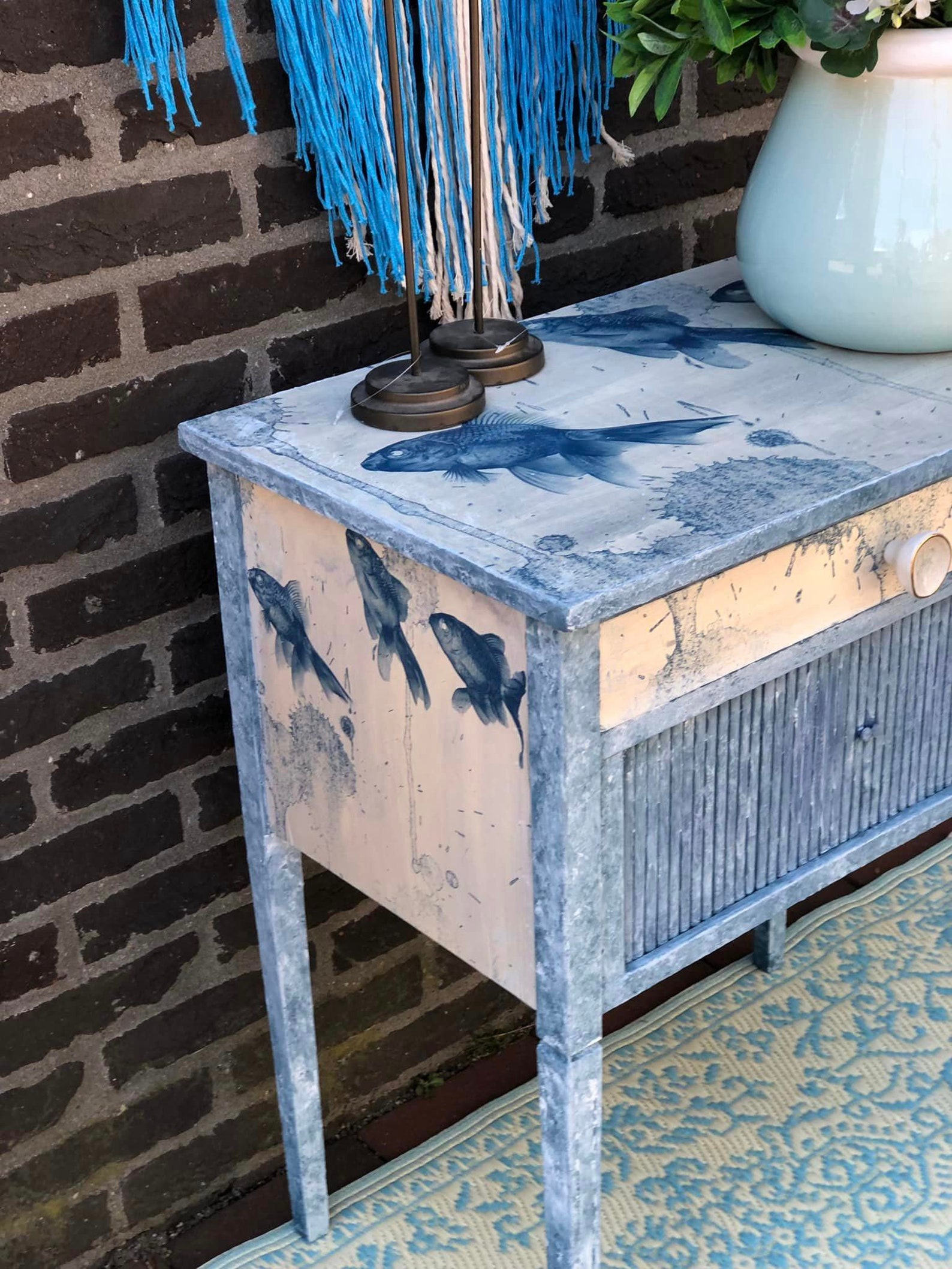 Blue Fish A3 Decoupage Paper Mint by Michelle - Etsy