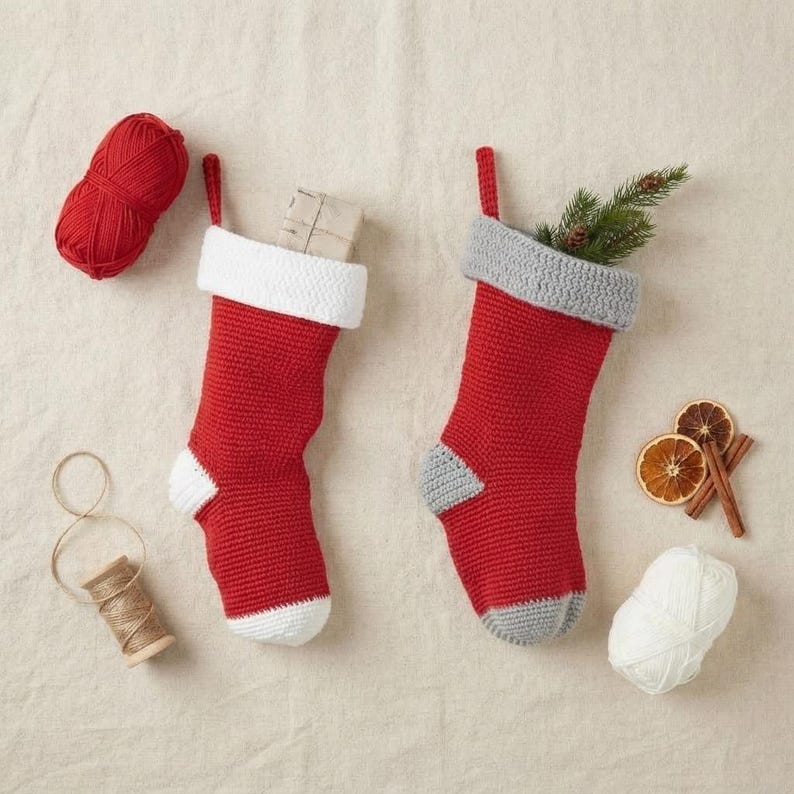 Crochet Christmas Stocking Pattern, Beginner Friendly Holiday Decor ...
