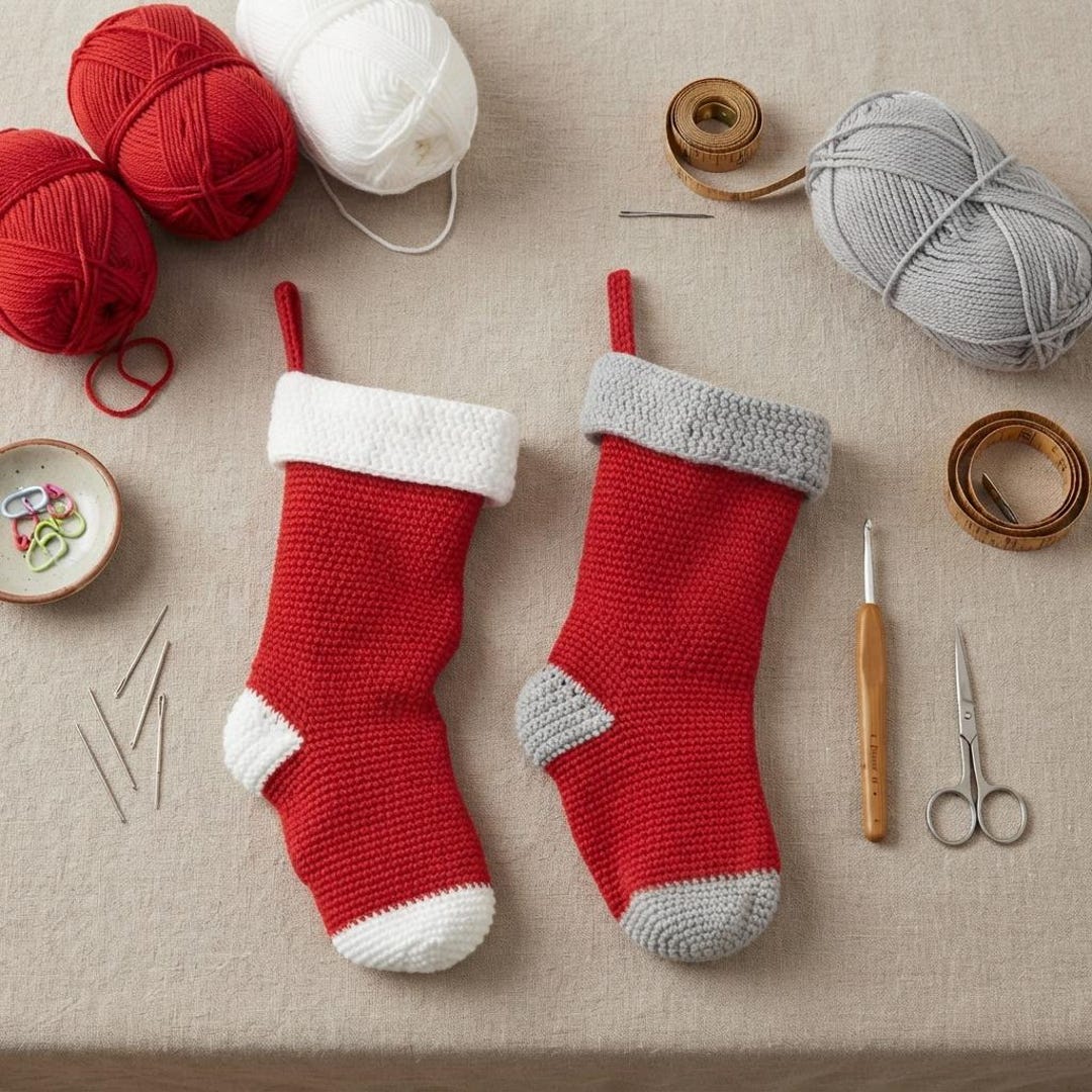 Crochet Christmas Stocking Pattern, Beginner Friendly Holiday Decor ...