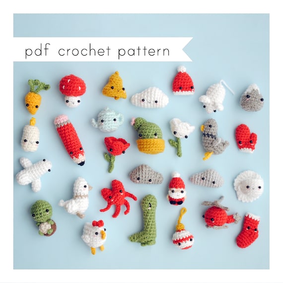 24 Tiny Amigurumi Pattern. Pdf Crochet Pattern. Mini Amigurumi - Etsy
