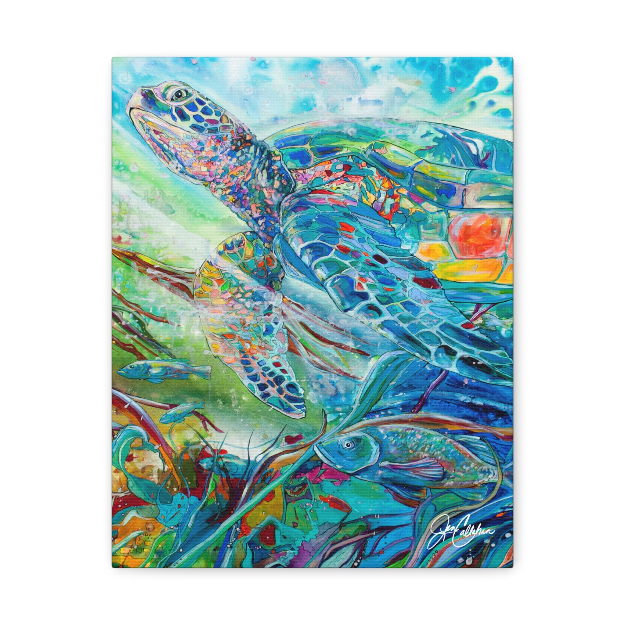 Sea Turtle Journey Original Sea Turtle Painting Jen Callahan ...