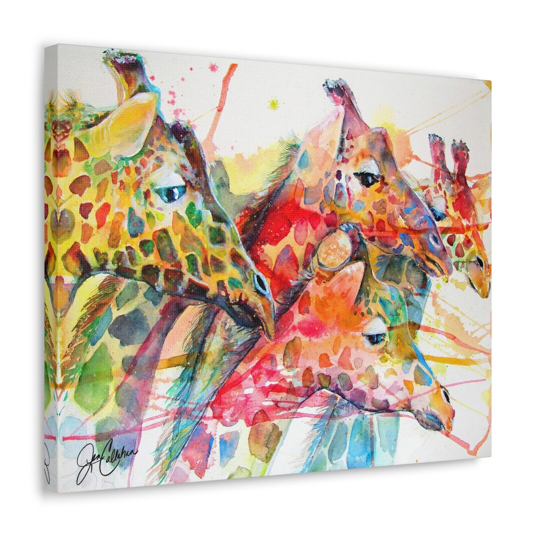 Colorful Giraffe Painting, Jen Callahan Original Canvas Print - Etsy