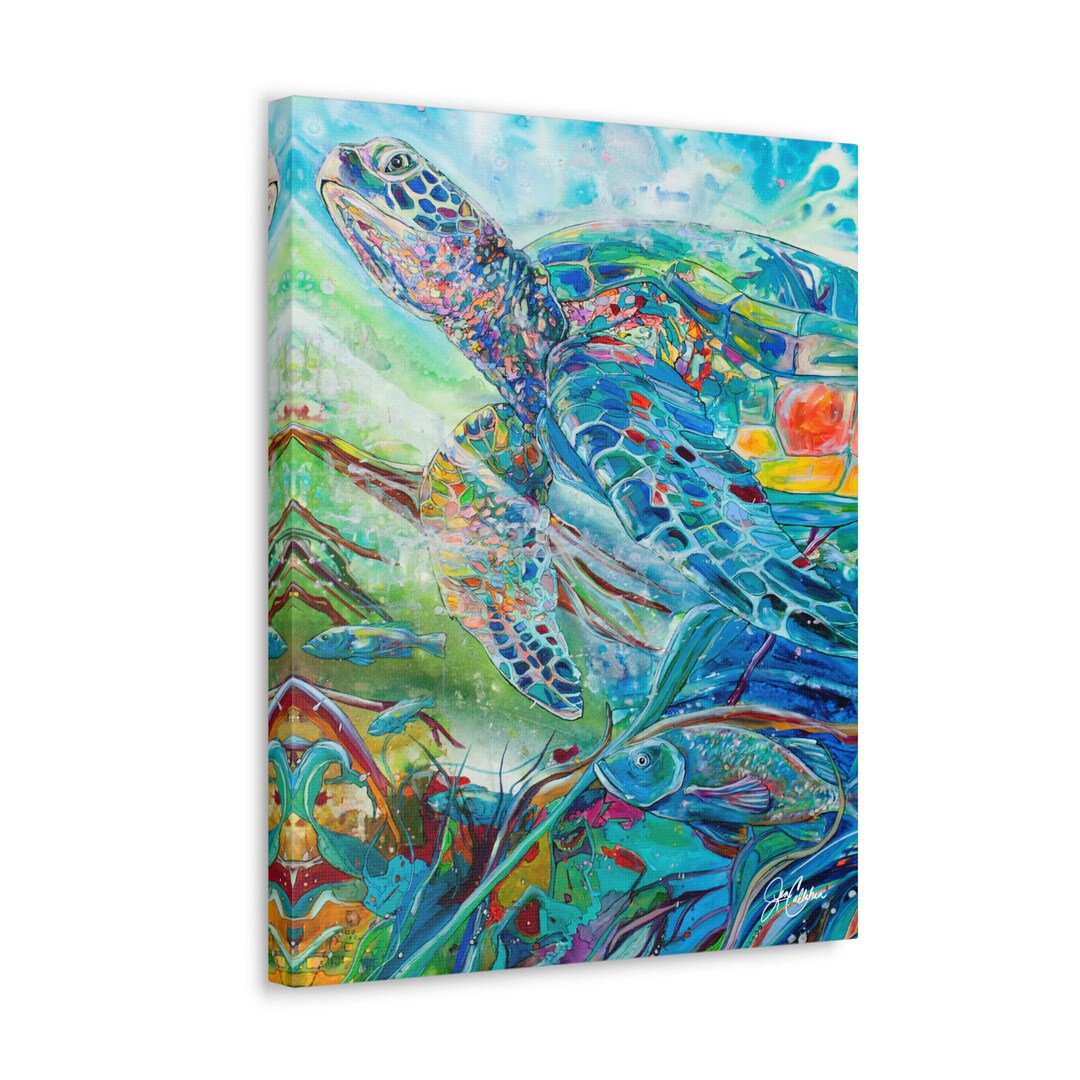Sea Turtle Journey Original Sea Turtle Painting Jen Callahan ...