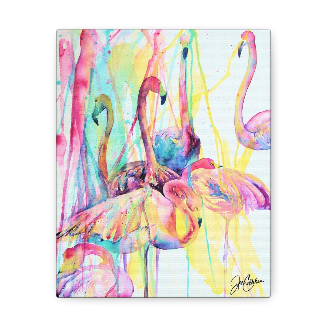 Flamingo Wall Art Painting Painted by Jen Callahan Canvas Print ...