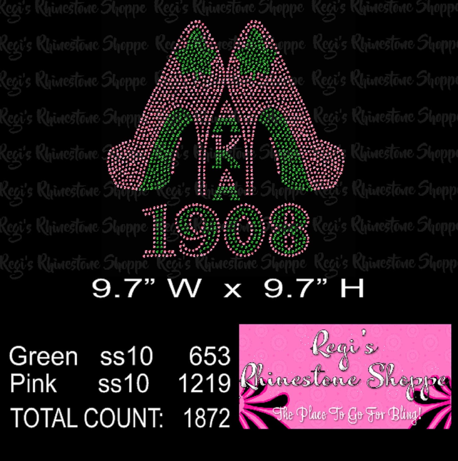 Sorority 1908 Heels Rhinestone Design Instant Digital Download (EPS ...
