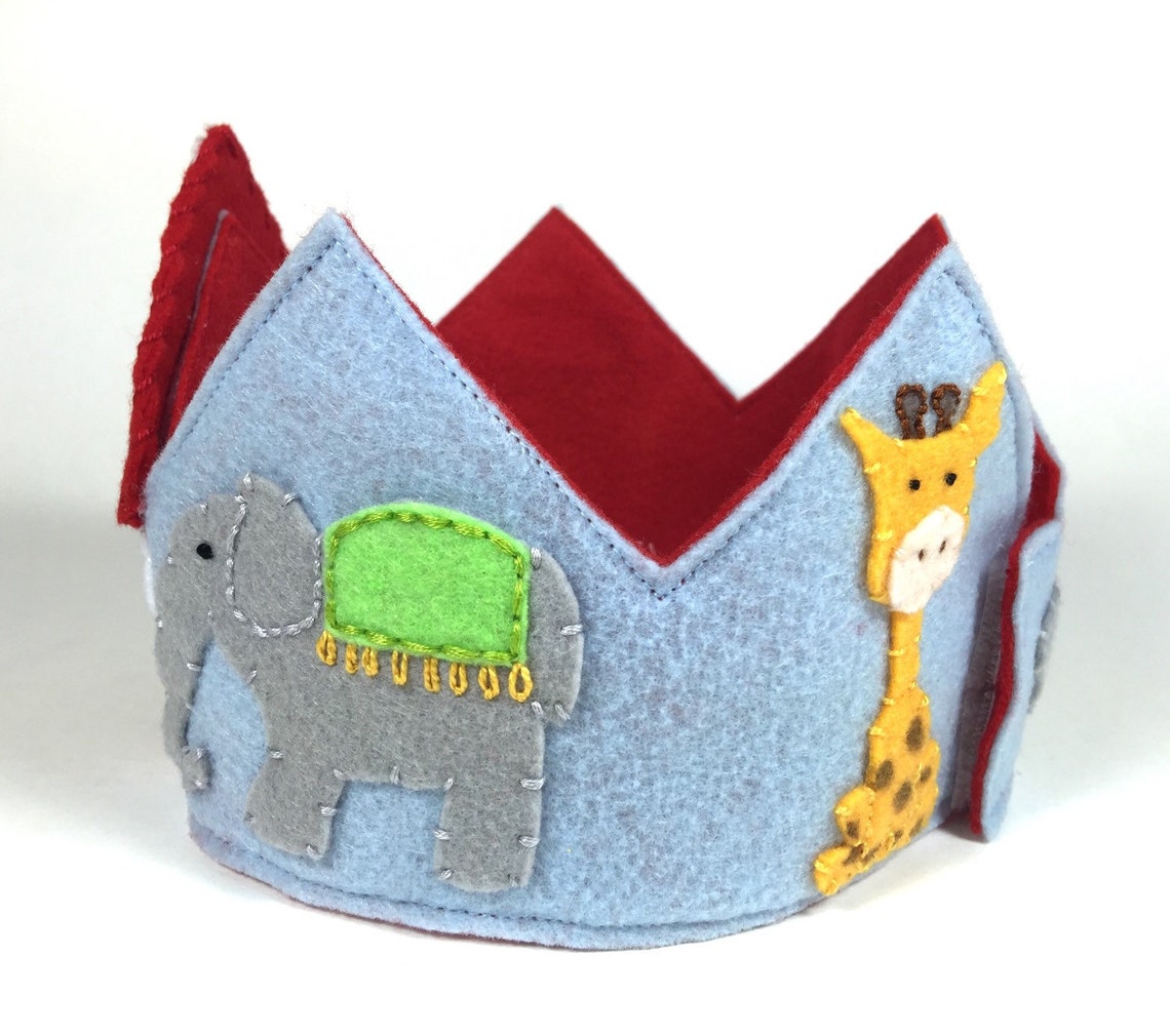 Circus Animals Felt Crown Felt Birthday Crown - Etsy