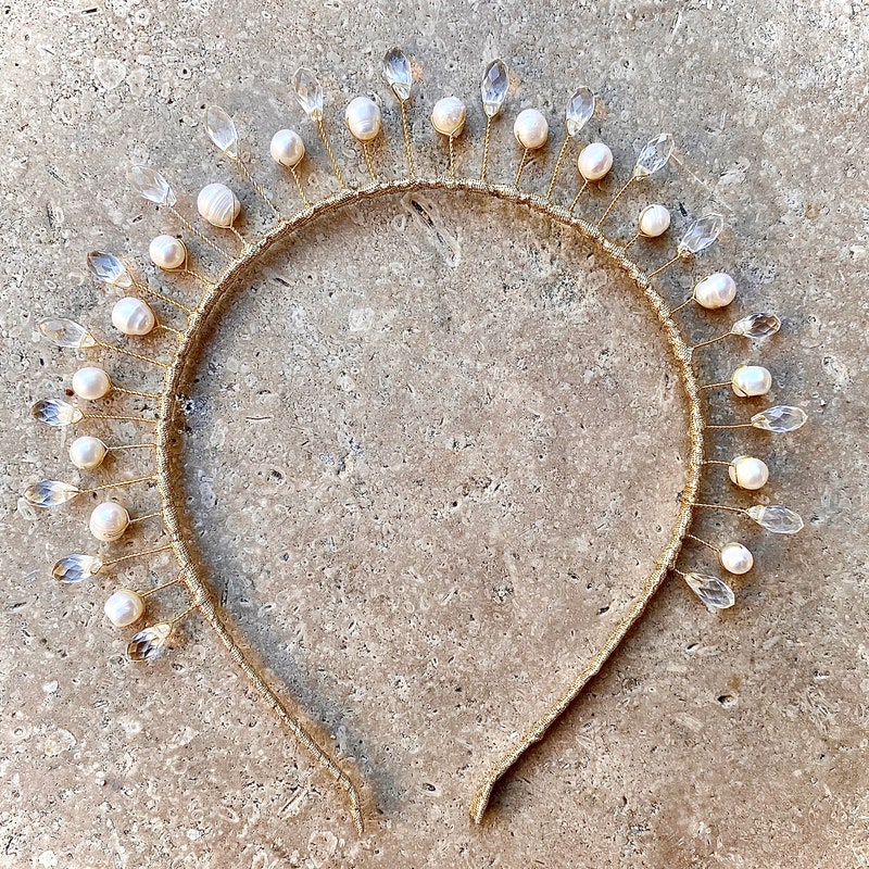 Pearl Bridal Crown Halo - Etsy