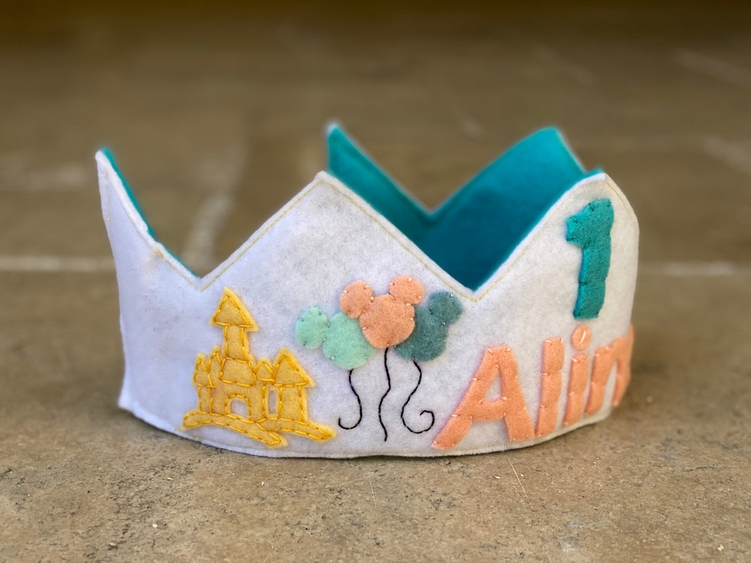 Mickey Mouse Felt Birthday Crown - Disney Birthday Crown - Smash Cake ...