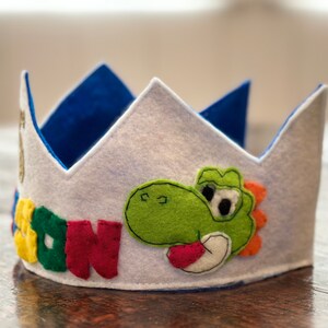 Super Mario Themed Felt Birthday Crown - Nintendo Theme -smash Cake - Etsy