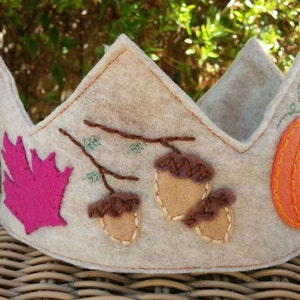 Personalized Fall/nature Themed Felt Birthday Crown - Etsy