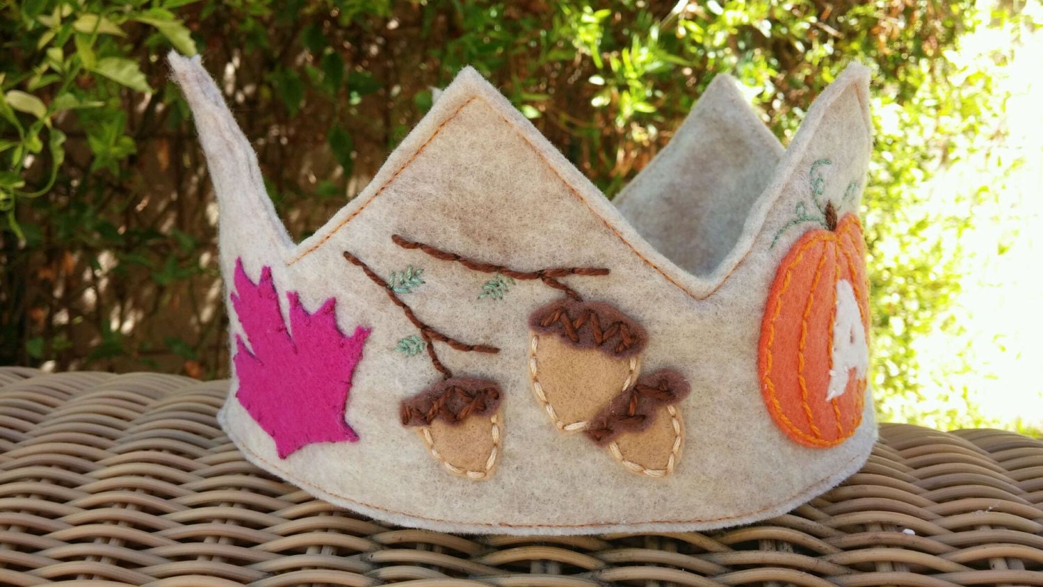 Personalized Fall/nature Themed Felt Birthday Crown | Etsy
