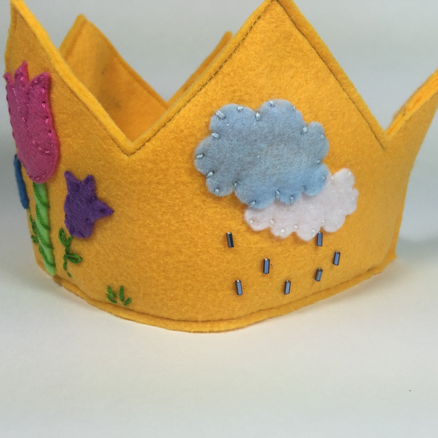 Spring Themed Girls Felt Crown Birthday Crown - Etsy