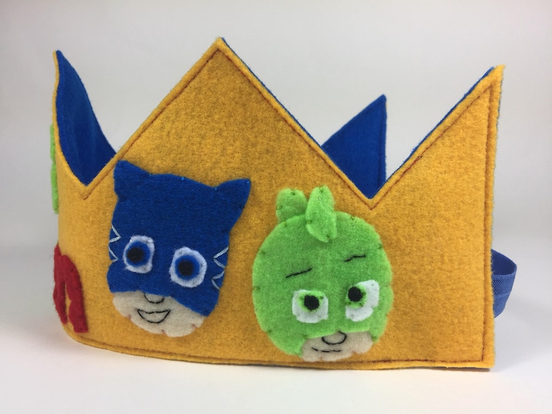 Personalized PJ Masks Felt Birthday Crown Catboy Gecko - Etsy