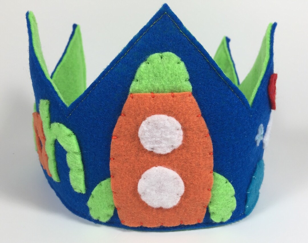 Rocketship -space Themed Personalized Felt Birthday Crown -outer Space ...